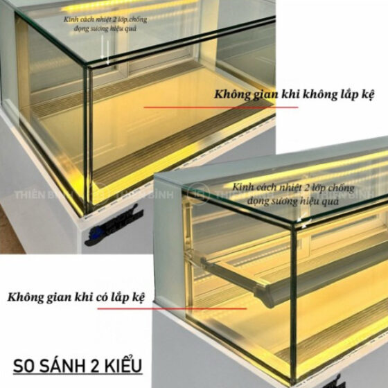 Tủ bánh kem 1m2 kính vuông Snow Village GB-1200V.Z1 chính hãng, bảo ...