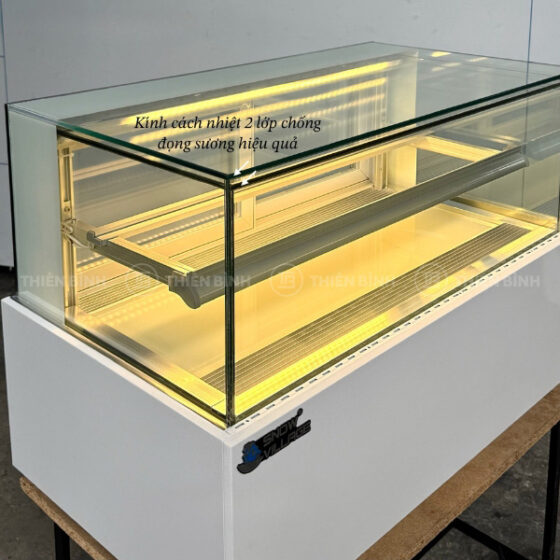 Tủ bánh mini để bàn 90cm kính vuông Snow Village GB-120V.Z1 dung tích ...